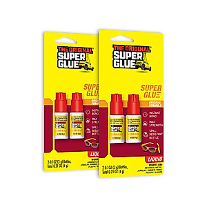 Super Glue DT-3469340 The Original Super Glue, 0.1 oz (3g) Bottles, 2 Piece