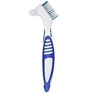 AmeriCan Goods Denture Bath Box with Denture Cleaner Brush Denture Bath Case with Rinsing Basket Tray Container (White)