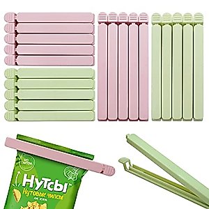 20pcs Plastic Sealing Clips, TACYKIBD Chips Clips Bag Clips Food Clips for Food and Snack Bag, Food Fresh Keeping Chips Bag Clip Clamp Sealer for Food Kitchen Home Packages (5.9 in, 4.7 in)