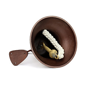 Nagina International 7" Aluminum Dark Coke Copper Antique Premium Loud Striking Sound Boat Decor Bell with Cotton Braided Rope | Classic Nautical Elements