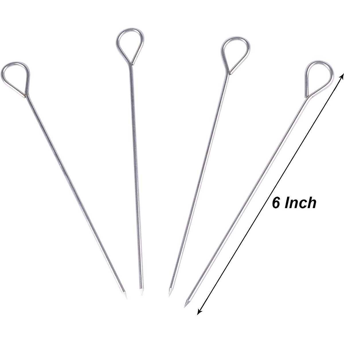 HONSHEN Turkey Lacers for Trussing Turkey,6 inches Stainless Steel metal skewers,Set of 12