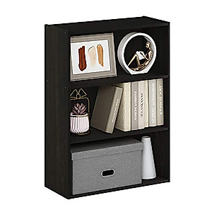 Furinno Pasir 3-Tier Open Shelf Bookcase, Espresso