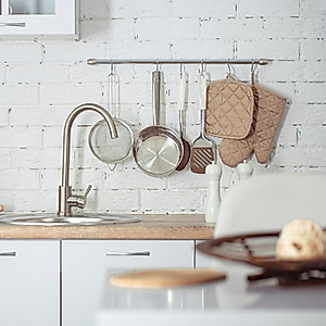 uxcell 10pcs Stainless Steel J Shaped Hooks, Clip-on Hook Wire Rack Hook for Kitchen, Bedroom, Office, Wire Shelf Black 2.55INCH