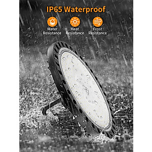 LED High Bay Light, 200W UFO LED High Bay Lights, 24000LM 5000K LED Shop Lights with US Plug 5' Cable Bay Lights, IP65 Warehouse Light, Area Light Bay Lighting for Shop Garage Warehouse Workshop(2)