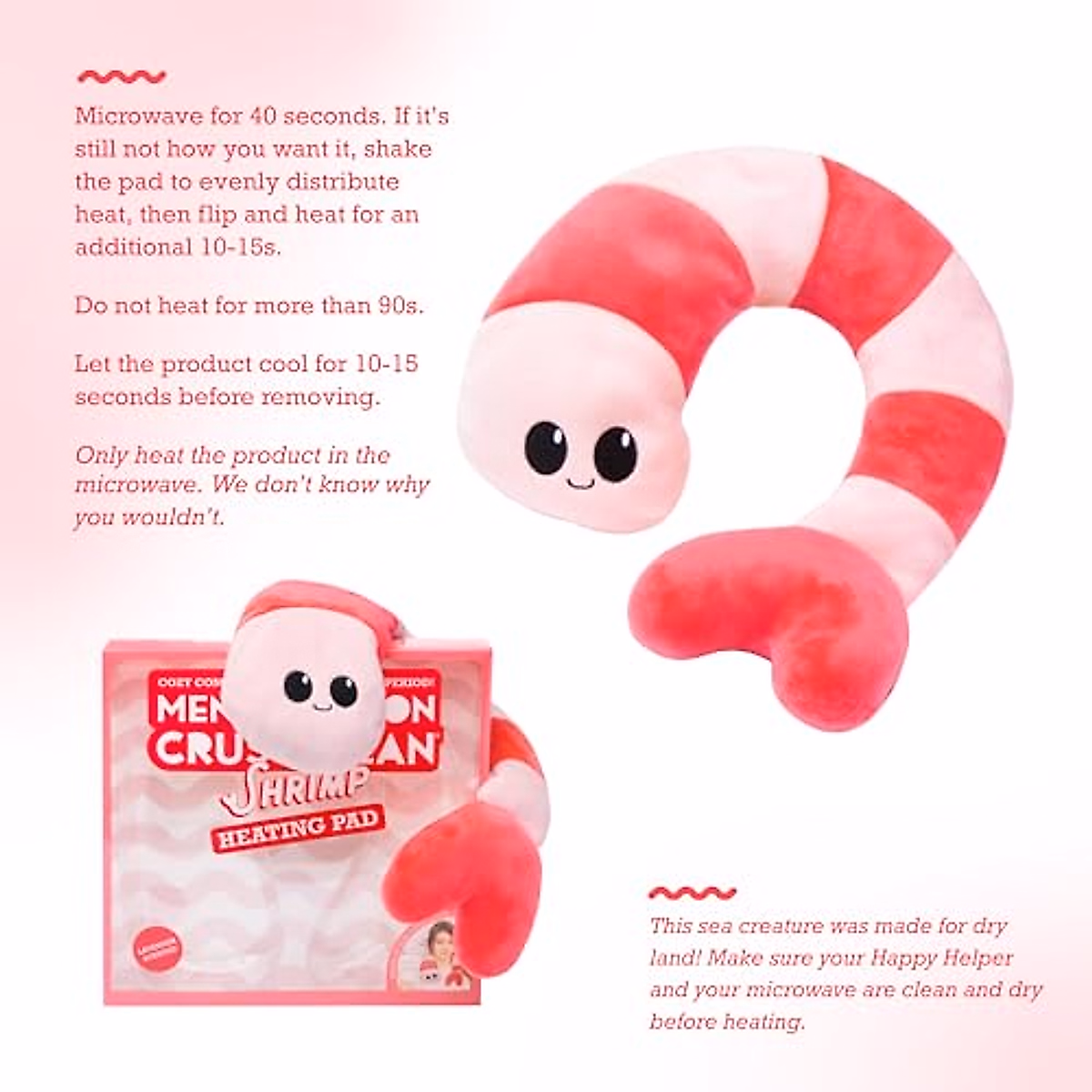 Menstruation Crustacean Shrimp: Lavender-Scented Microwaveable Heating Pad