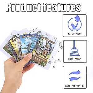 Card Sleeves, SEPGLITTER 160Pcs Hard Plastic Trading Card Sleeves 60Pcs Hard Plastic Card Sleeves and 100Pcs Clear Soft Sleeves for Baseball Card Protective Cards Game Cards Sports Cards(3 x 4 Inch)