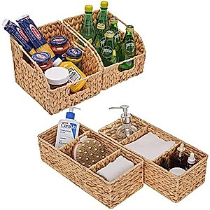 StorageWorks Water Hyacinth Storage Baskets Set