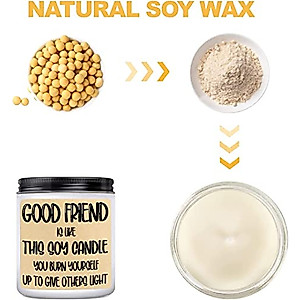 AharHora Vanilla Scented Jar Candles, Funny Gift Candle for Women, Soy Wax Candles, Good Friend Gifts Unique Friendship Gift Birthday Gifts Candles Gifts for Women Men Coworkers BFF Bestie