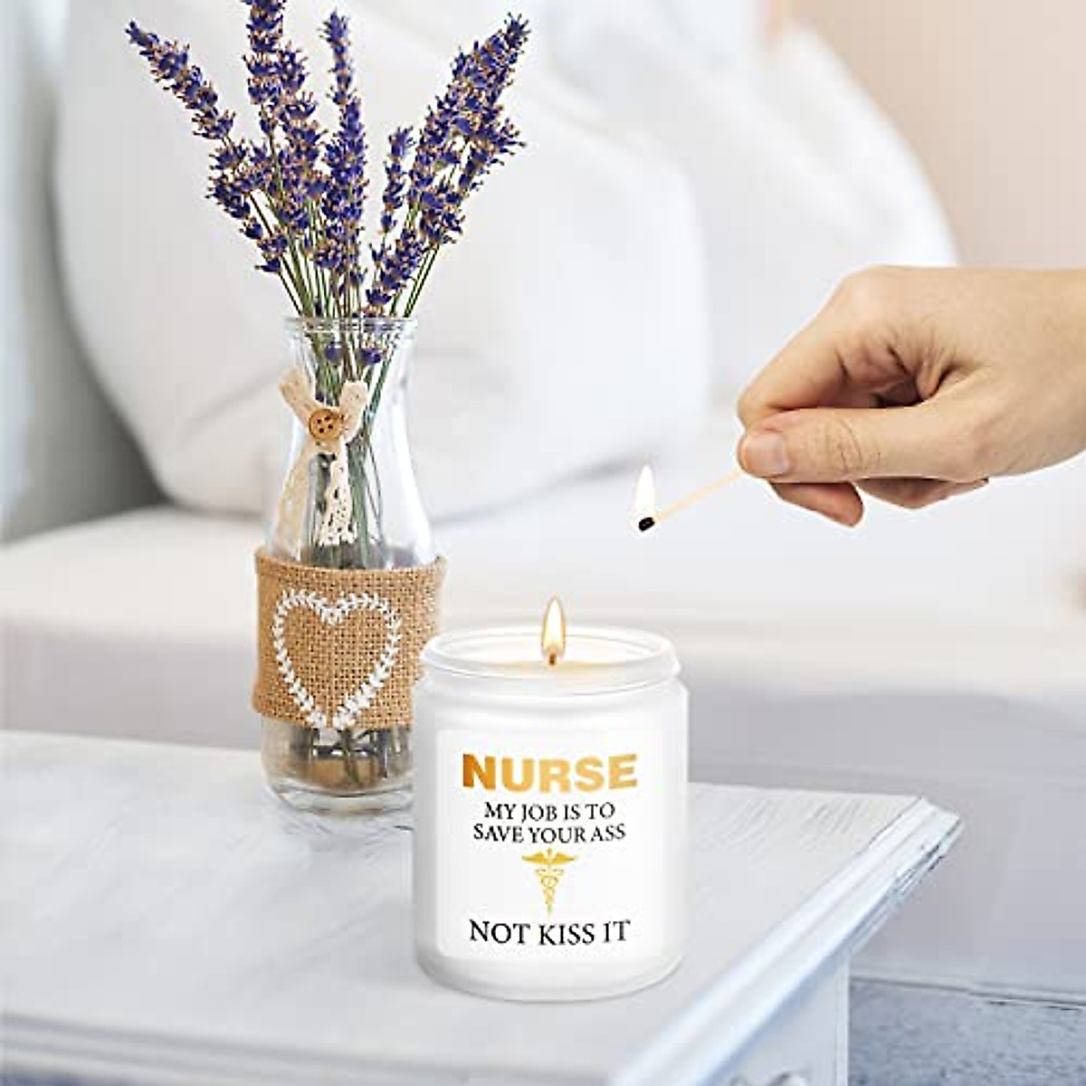 Nurse Gifts for Women, Funny Nurses Week Gifts for Friends Coworker, Nurse Appreciation Gifts, RN Nursing Gifts, Birthday Retirement Nursing School Graduation Gifts - Lavender Scented Candles