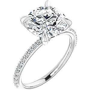 Moissanite World Handmade Round Cut 3.00 CT Moissanite Engagement Ring/Moissanite Wedding Ring/Moissanite Bridal Ring Set 925 Sterling Silver Perfact for Gift Or As You Want (5)