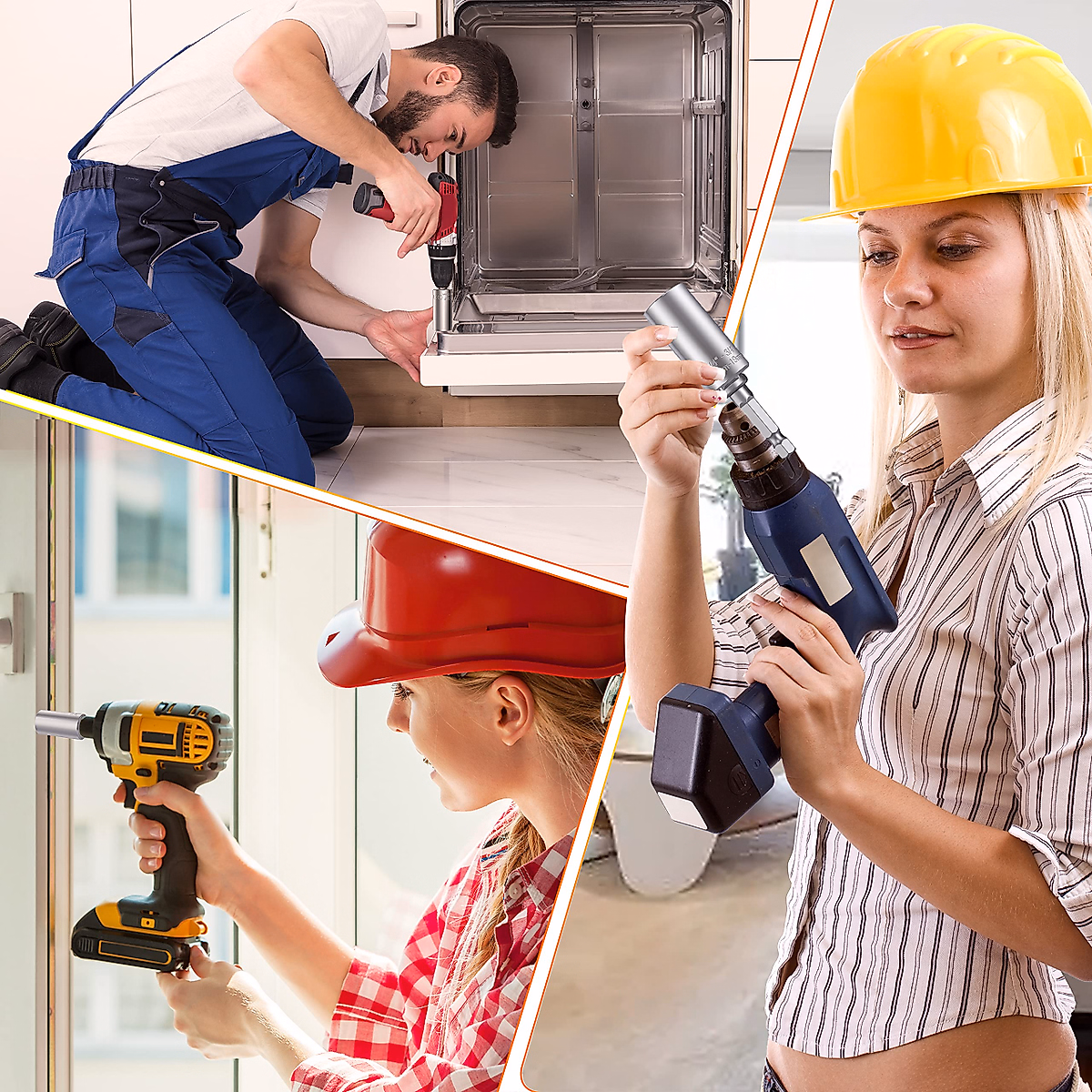 Gifts for Men Super Universal Socket - Tool Stocking Stuffers for Men 7-19mm Socket Wrench Set with Power Drill Adapter, Unique Christmas Birthday Gifts for Dad Husband Him Cool Stuff Gadgets for Men