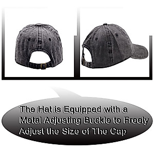 Fish American Flag Hat, Adjustable Washed Fishing Rod Us Flag Baseball Cap for Fisherman Men Women (Fish American Flag Black, one Size)