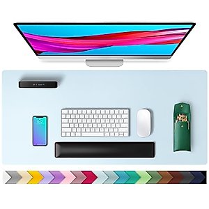 Leather Desk Pad Protector,Mouse Pad,Office Desk Mat, Non-Slip PU Leather Desk Blotter,Laptop Desk Pad,Waterproof Desk Writing Pad for Office and Home