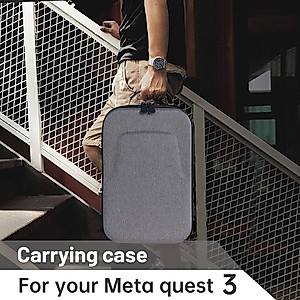 Akaigu Hard Travel Case Storage Case for Oculus Quest 3 All-in-one VR Gaming Headset and Controllers Accessories Carrying Bag (Gray)