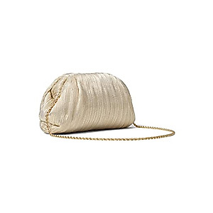 Loeffler Randall Women's Bailey Pleated Clutch, Platinum, Metallic, Gold, One Size