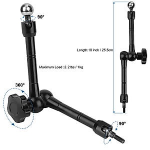 Mippko Tablet Holder for Microphone Stand and Mic Music Stand,Compatible with 4.7~12.9 inch iPad/Nexus/LG G Pads/e-Reader/iPhone,Multi Angle Adjustable 10 inch Long Aluminum Alloy Mount