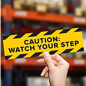 Caution Watch Your Step Sticker Signs (Pack of 2) | Workplace Safety Caution Wet Floor