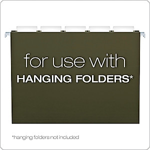 Pendaflex Insertable Plastic Tabs Hanging Folder Tabs, 2", Clear, 25 Tabs and Inserts per Pack (42)