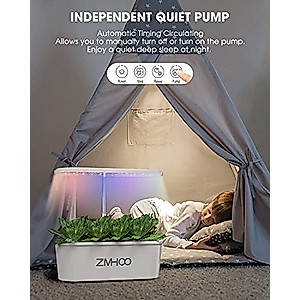 ZMHOO Hydroponics Growing System Indoor Garden, Plant Germination Kit with 2 Led Grow Light Modes, Smart Timer Starter Kit, Adjustable Easy-to-Install Magnetic Light Rod for Home, Kitchen, Gardening