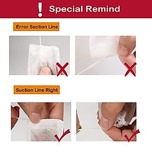 Bubcool Tea Filter Bags, Safe & Natural Material, Disposable Tea Infuser, Empty Tea Bbag With Drawstring For Loose Leaf Tea,Coffee, Spice, Herbs,set of 100（3.15 x 3.94 inch ）(White)