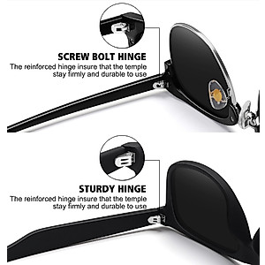 MEETSUN Polarized Sunglasses for Men Women Classic Retro Sun Glasses for Driving UV Protection (2 Pack) Black + Black Silver