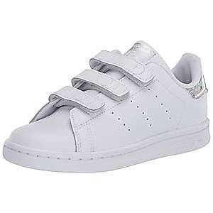 adidas Originals Kids Stan Smith Sneaker, White/White/Black, 9 US Unisex Toddler