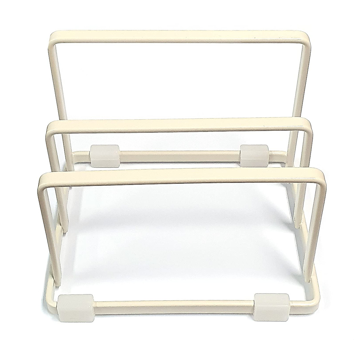 LENITH Cutting Board Rack Chopping Board Organizer Stand Holder Kitchen Countertop Pots Pan Lids Rack Organizer (Small_Cream Color)