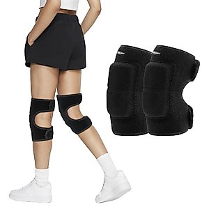 Volleyball Knee pad for Kids, Soft Adjustable Children Kneepads with Thick Sponge, Protective Knee Brace for Soccer Tennis Running Cycling Dance, Anti-Slip Knee Support for Kid Youth Adult, Black L