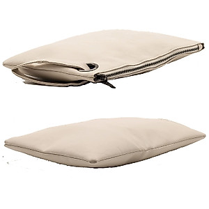 Amaze Womens Oversized Clutch Bag Large PU Leather Pouch Evening Handbags Envelope Purse with Wristlet Shoulder Lady (Beige)