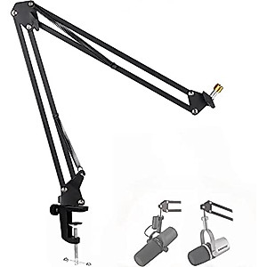 SM7B and MV7 Boom Arm, Heavy Duty Mic Arm Desk Mount Adjustable Suspension Mic Stand Compatible with Shure SM7B and Shure MV7 Vocal Dynamic Microphone