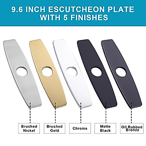 ARCORA 9.6 Inch Faucet Plate, Kitchen or Bathroom Faucet Deck Plate for 1 or 3 Hole, Stainless Steel Sink Hole Cover Escutcheon, Chrome