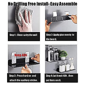 MRPAPA Floating Shelves Set of 2 - Alloy Shelf 16 inch Wall Shelves Wall Mount Rustproof Wall Shelf for Living Room Bedroom Kitchen Bathroom Farmhouse…