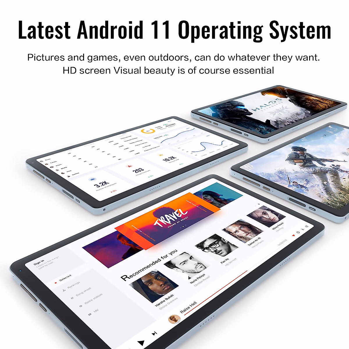 MERRYROYAL Tablet 10.4 inch 32GB Android 11 Quad Core 6000mAh 1332x800 HD CTP Tablets (LightGray)