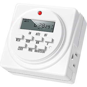 iPower Smart Plug WiFi Mini Outlet 15 Amp Works with Alexa and Google Voice, App Remote Control, Timer, No Hub Required, 2 Pack, 2-Pack