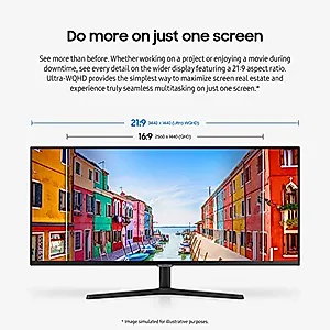 SAMSUNG 34" ViewFinity S50GC Series Ultra-WQHD Monitor, 100Hz, 5ms, HDR10, AMD FreeSync, Eye Care, Borderless Design, PIP, PBP, LS34C502GANXZA, 2023, Black