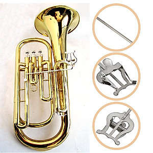 Bstinay 3/4 Vertical Keys Euphonium Marching Clamp-On Silver Music Sheet Clip Music Sheet Clip Replacement for Bass Saxophone