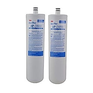 3M Aqua-Pure Under Sink Replacement Water Filter AP-DW80/90, for Aqua-Pure AP-DWS1000, Reduces Particulate, Chlorine Taste and Odor, Lead, Cysts, VOCs, MTBE