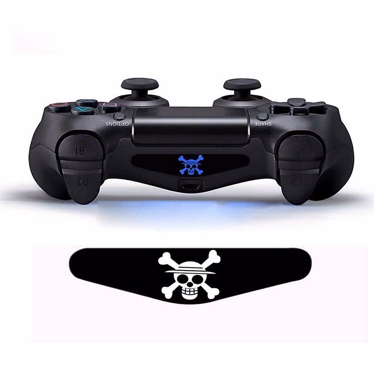 1 PCS Custom Game Light Bar Stickers Decal LED Cover Lightbar Film For PS4 Controller (1Set)
