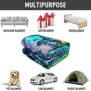 YISUMEI Trippy Mushroom Throw Blanket Colorful Forest Plant Fleece Blanket Soft Warm Cozy for Sofa Couch Bed 60"x80"