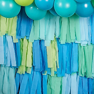 PartyWoo, 51 pcs Blue Balloons and Crepe Paper for Balloon Garland, General Audience, Unisex, Birthday, Wedding Decorations