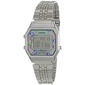 Casio LA680WA-2C Women's Vintage Floral Dial Alarm Chronograph Digital Watch