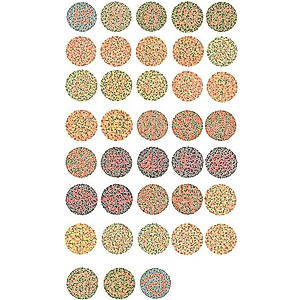 Ishihara Test Card Book, Color Vision Test Book with 38 Plate, Distinguish Between Colorblind Patients, Hidden Numbers and Category Design, Used to Judge The Degree of Color Vision Deficiency