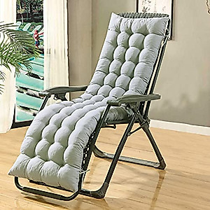 LUYAJYI Patio Lounger Cushion Indoor/Outdoor Lounger Cushion with Laces Recliner Bench Cushion for Non-Slip Garden Furniture, 19X63INCH Gray 19X63X3INCH
