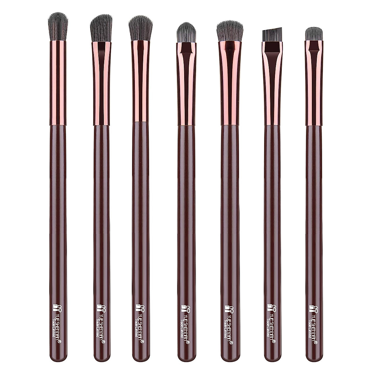 Eye Makeup Brushes Set, Premium 7Pcs Eyeshadow Brush, Professional Eye Brush for shadow lip Angled Eyeliner Eyebrows, Soft Hairs and Wood Handle.