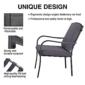 3 Pieces Outdoor Furniture,Patio Table and Chairs, Dinning Table and chais, Patio Conversation Set, Porch Patio Set, Furniture Patio All-Weather Outdoor Patio Furniture (Stone Grey)