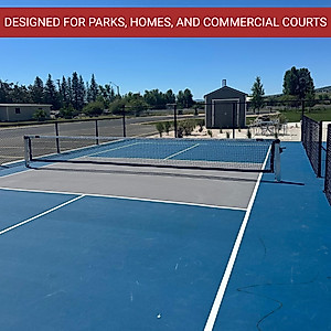 Dominator In Ground Pickleball System - Includes Two Heavy Duty Square Pickleball Posts with Net and Sleeves - Aluminum, Rust Free, and Follows USAPA Standards