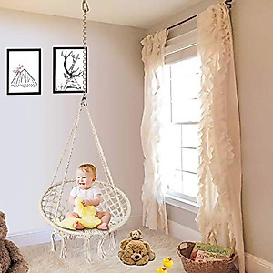 Mertonzo Hammock Swing Chair for 2-16 Years Old Kids,Handmade Knitted Macrame Hanging Swing Chair for Indoor,Bedroom,Yard,Garden- 230 Pound Capacity