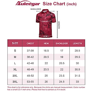 Mens Golf Shirts Print Polo Shirt Red Magenta M