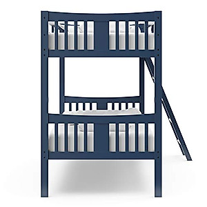 Storkcraft Caribou Twin-over-Twin Bunk Bed (Navy) – GREENGUARD Gold Certified, Converts to 2 individual twin beds