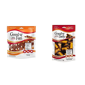 Good'n'Fun Triple Flavored Rawhide Kabobs 24oz & Good 'n' Tasty Cheese & Beef Roll Up 4oz